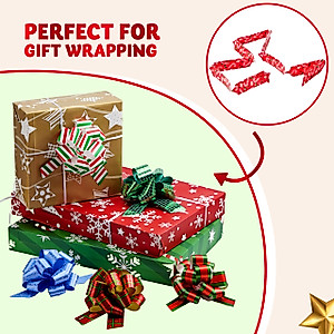 JOYIN 24 Pieces Wrap Ribbon Pull Bows (5" Wide); Easy and Fast Gift Wrapping Accessory, Bows, Baskets, Wine Bottles Decoration, Gift Wrapping and Decoration Present.