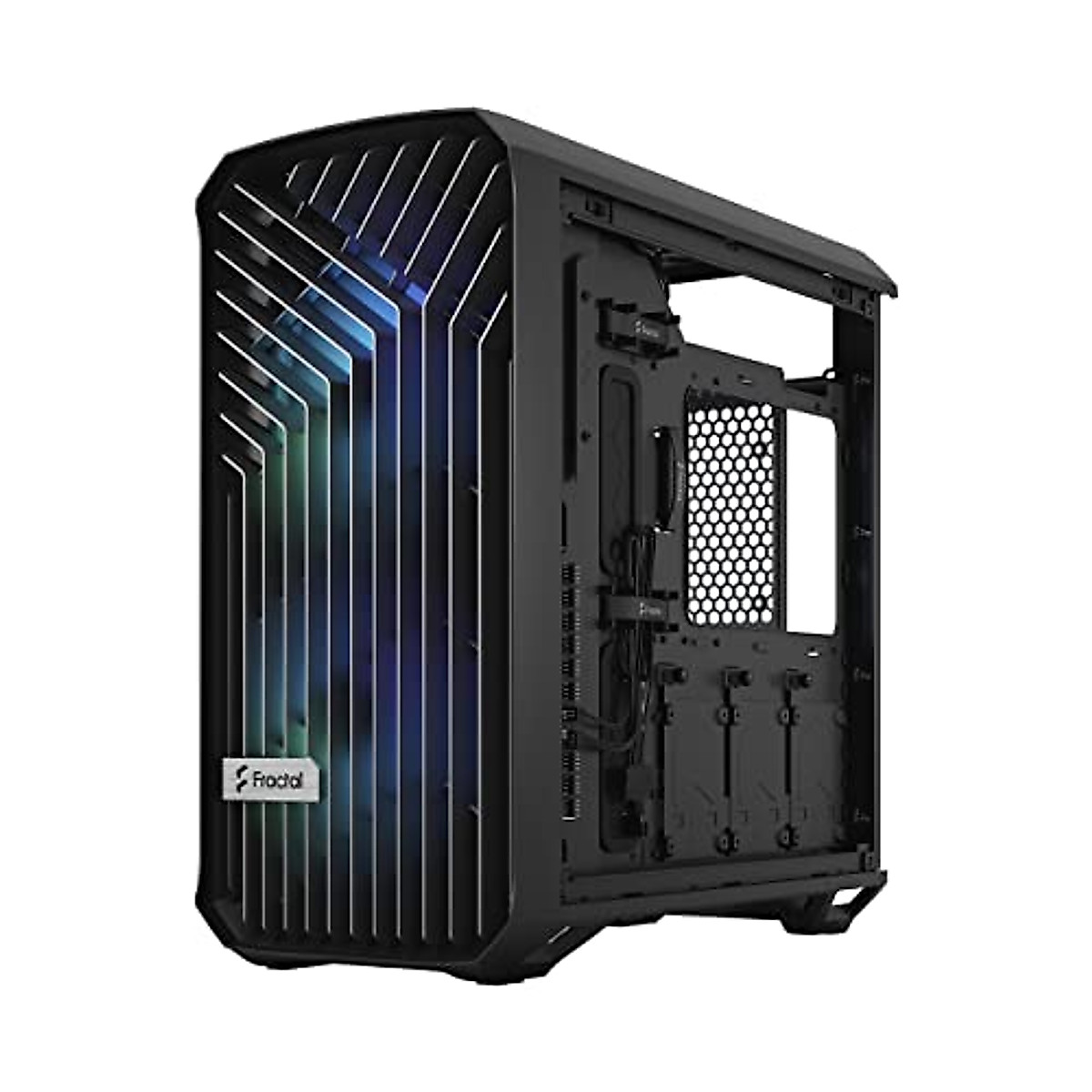 Fractal Design Torrent Compact RGB Black - Light Tint Tempered Glass Side Panels - Open Grille for Maximum air Intake - Two 180mm RGB PWM Fans Included - Type C - ATX Airflow Mid Tower PC Gaming Case