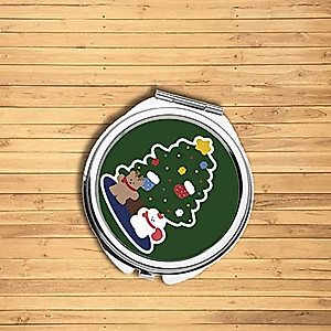 Make-up Mirror Metallica fine Print with Christmas Ice Bear