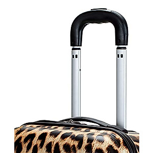 Rockland Safari Hardside Spinner Wheel Luggage, Leopard, Carry-On 20-Inch