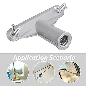 jojofuny Broom Handle Bracket with Broom Handle Adapter and Handle Mounting Brackets, Pole Handle Adapter Broom Head Bracket Connecting