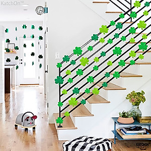 45 Pieces, Shamrock Cutouts for Shamrock Decorations - Green Glitter, St Patricks Day Cutouts | St Patricks Day Decorations, St. Patricks Day Bulletin Board Decorations | St Patricks Day Wall Decor