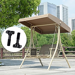 ZSHIYUIO Swing Fixing Screw,Diameter 0.43 Inch,M10 Torx Screws for Porch Garden Swing Canopy 2pcs(Black)