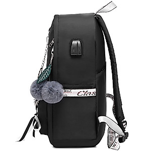 Spotted Tiger School Backpack for Girls Backpack School Bag Bookbag Cute Travel Backpack for Teen Girls Women (Black)