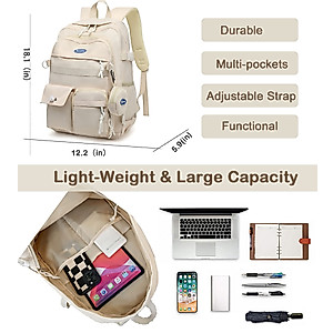 BASICPOWER Laptop Backpack, College Middle School Bookbags Large Capacity Lightweight for Girls BoysTravel