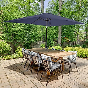 Pure Garden 50-LG1276 Rectangular Patio Umbrella Color, Navy Blue