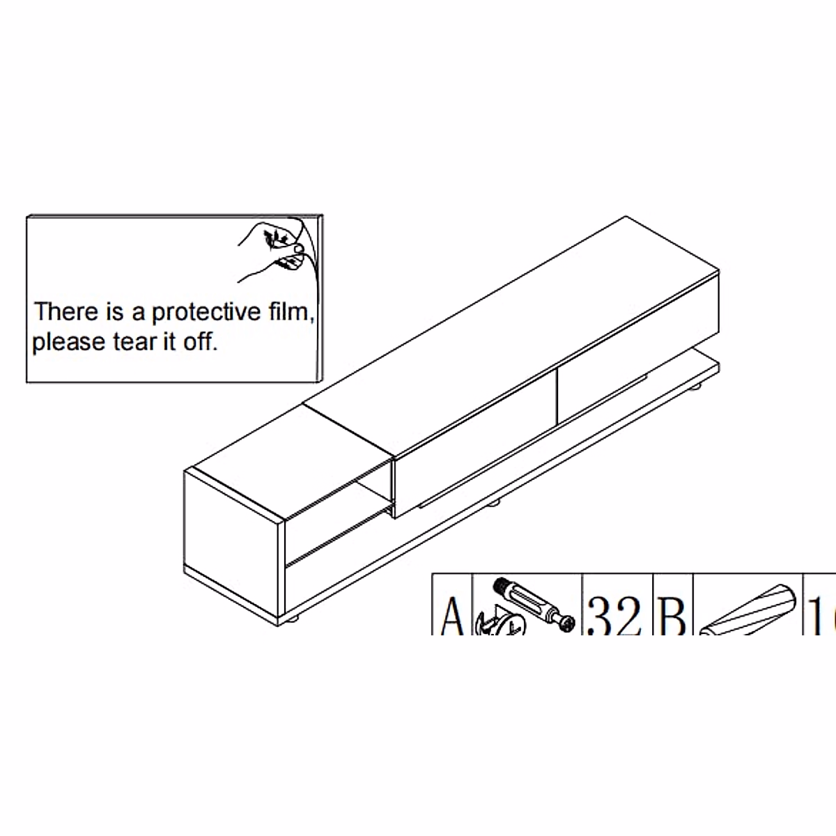 Merax 47.2'' 2-Tier LED Light White Coffee Table, Modern Industrial Design Cocktail Table with 16-Color LED Lighting and a Remote Control for Livingroom