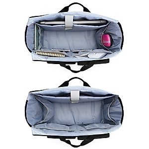 Trunab Teacher Tote Bag, Teacher Work Bag with Multiple Pocket and Padded Compartment for up to 15.6”Laptop, Zip Top Utility Carrying Bag for Working Women, Travel, Office, Business, Black