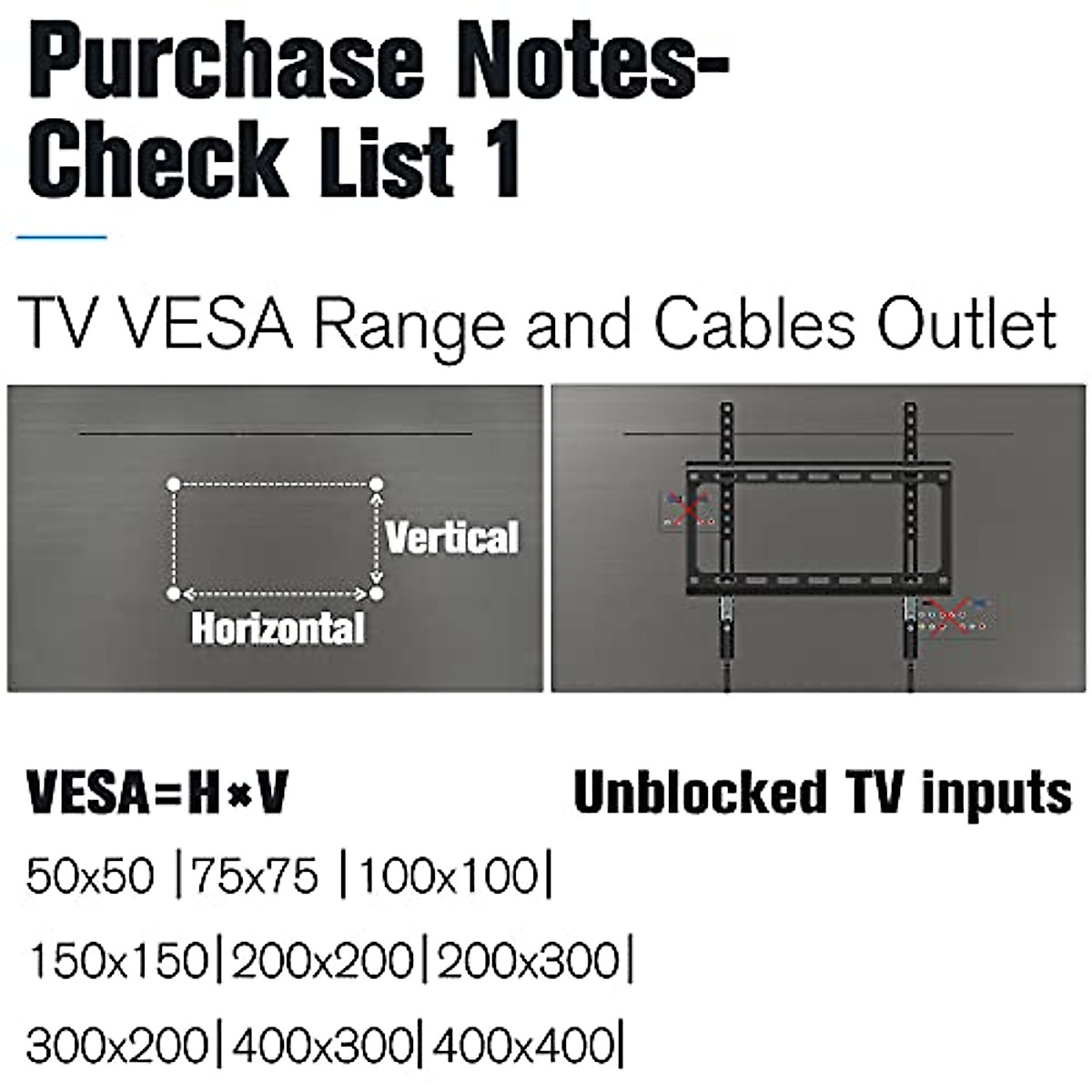 Mounting Dream TV Mount Fixed for Most 26-55 Inch TV, TV Wall Mount TV Bracket up to VESA 400x400mm and 100 LBS, Low Profile Flat Mount MD2361-K with UL Listed TV Mount Tilt Bracket MD2268-LK