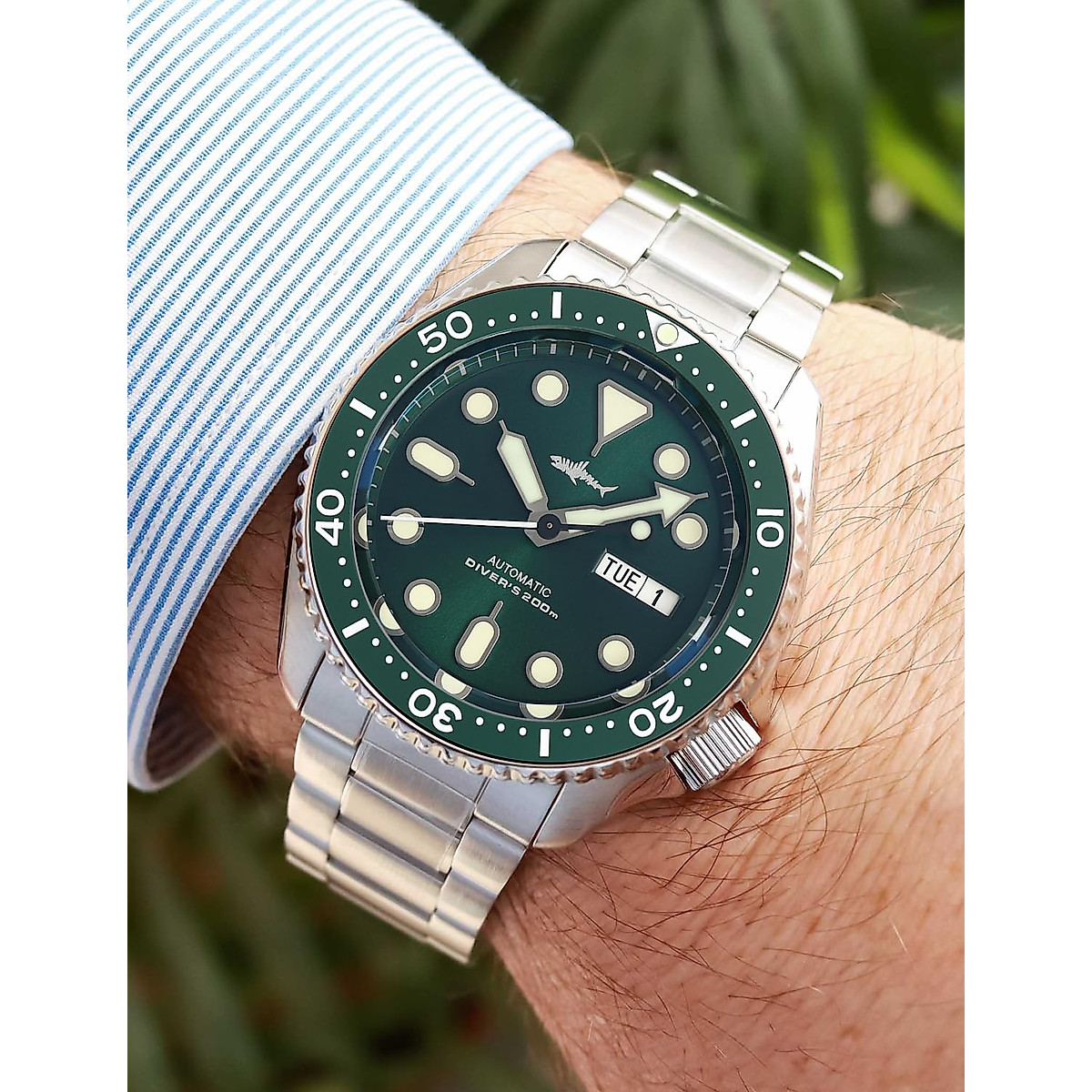 TACTICAL FROG Heimdallr SKX007 Dive Watches for Men, NH36A Movement C3 Luminous Mens Automatic Watches, 200 Meter Water Resistant, Multi-Color