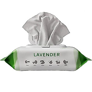Petazy 400 Dog Wipes for Paws and Butt Ears Eyes | Organic Pet Wipes for Dogs | Lavender Scented Dog Wipes Cleaning Deodorizing | Extra Thick Paw Wipes for Dogs Cats Pets | Bonus Glove Wipes Included