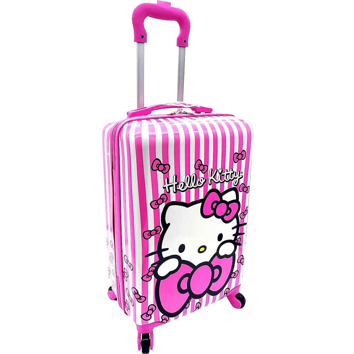 Fast Forward Kids Licensed Hard-Side 20” Spinner Luggage Lightweight Carry-On Suitcase (Hello Kitty) Carry-On 20 Inch
