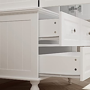 Homsee Wardrobe Armoire Wooden Closet with Mirror, 2 Doors, 3 Drawers, 4-Tier Storage Cubes and Hanging Rod for Bedroom, White (31.5”L x 19.7”W x 70.9”H)