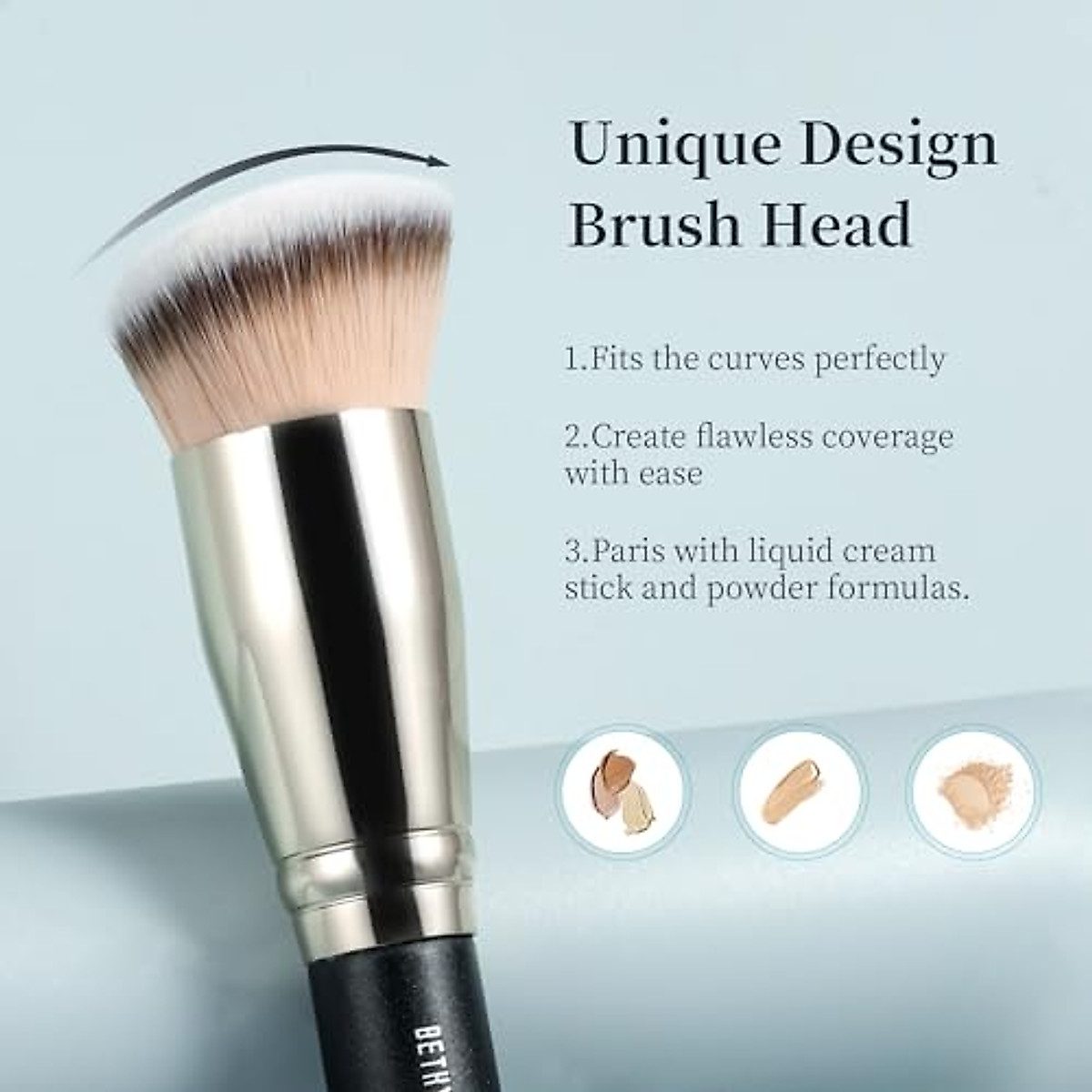 Foundation Brush for Liquid Makeup,Under Eye Concealer Brush Kabuki Set Small Angled Face Cream Blending Air Brushes Dense