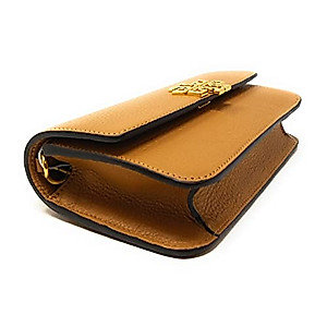 Tory Burch Women's Britten Leather Chain Wallet Tiramisu