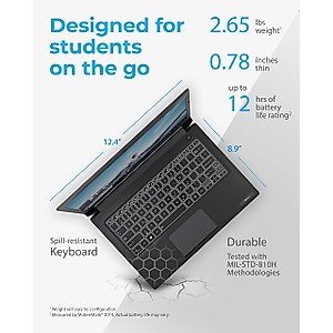 DYNABOOK Tecra Laptop, Intel Celeron 5205U, 4 GB RAM, 128 GB SSD, 13.3 Full HD Display, Windows 10 Pro Education, Tested Durability, Thin & Lightweight, Spill-Resistant Keyboard (A30-G, 2019)