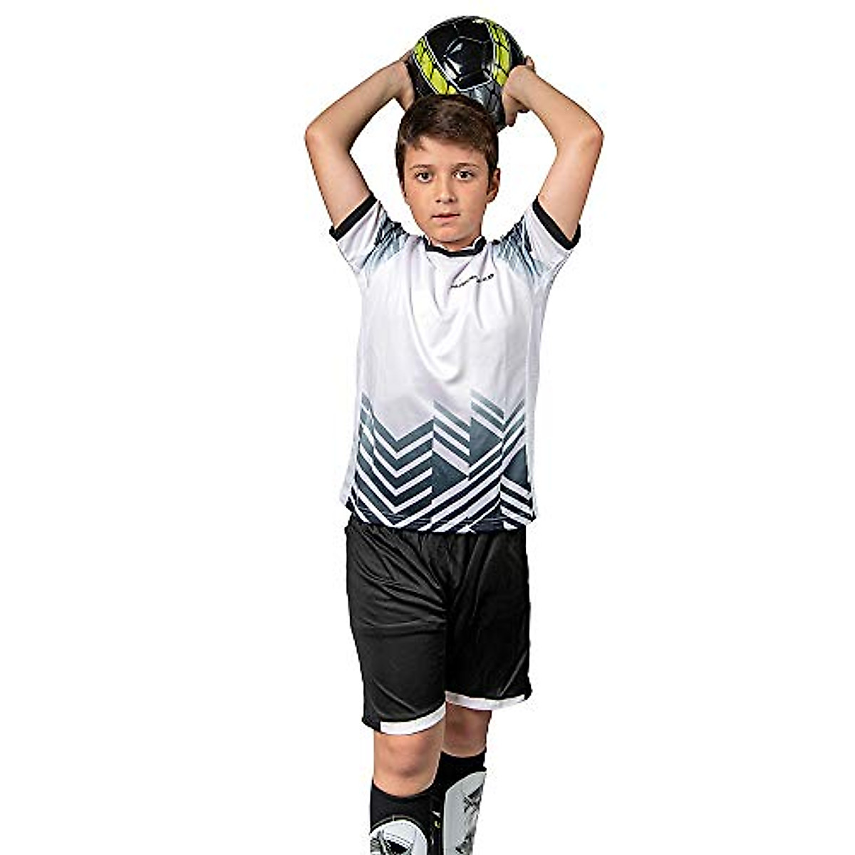 PAIRFORMANCE Soccer Jerseys for Kids, Soccer Shorts Boys Girls, Soccer Uniforms for Kids Sizes 4-15(sowhite-l)