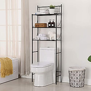 MallBoo 3 -Tier Over-The-Toilet Bathroom Spacesaver and 3 -Tier Standing Bathroom Shelves(Black)