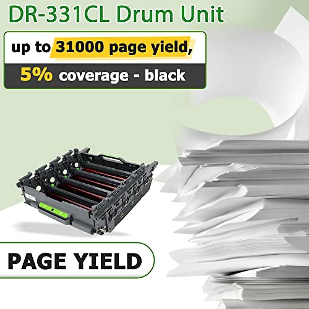 Vikua DR331CL Drum Unit, Replacement for Brother Printer HL-L8250CDN, L8350CDW, L9200CDWT, L9300CDWT, DCP-L8400CDN, L8450CDW, L8600CDW, MFC-L8650CDW, L8850CDW Drum Unit(NO Toner)