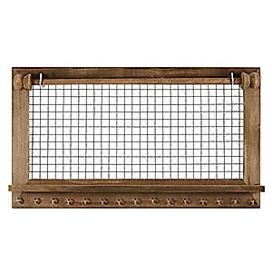 SoCal Buttercup Rustic Jewelry Organizer with Bracelet Rod Wall Mounted - Wooden Wall Mount Holder for Earrings, Necklaces, Bracelets, and Many Other Accessories