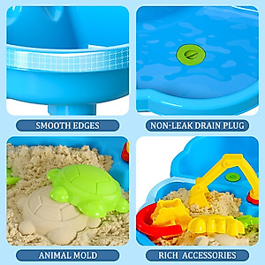 Kids Sand Water Table Toys, 3 in 1 Sand and Water Play Beach Toy for Kids Boys Girls, Sensory Activity Toy for Outdoor, Backyard for Toddlers Age 2-5