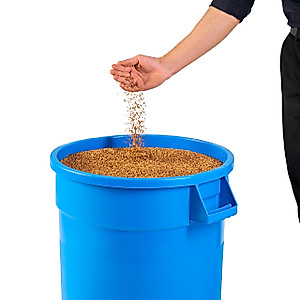 Trash Can With Lid And Dolly Round Ingredient Storage Containers Recycling Bin Kitchen Garbage Can Office Garbage Can Trash Barrel Plastic Barrel Yard Waste Bin Outdoor Trashcan (Blue, 20 Gallon)