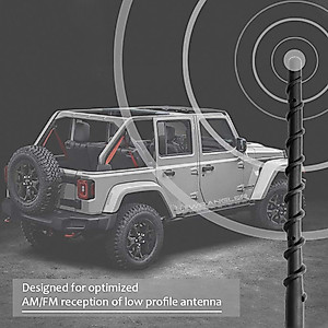 VOFONO 9 inch Antenna for 2007-2024 Jeep Wrangler Gladiator JL JK JT Unlimited Sport Rubicon Sahara Mojave Willys 4xe Wrangler Gladiator Accessories Car Radio Antenna Short Replacement
