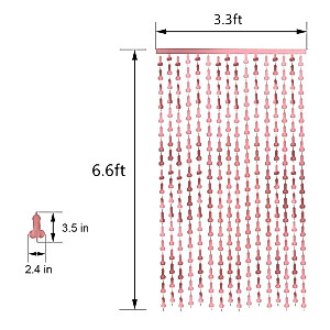 Bachelorette Party Decorations Rose Gold Fringe Curtains Bridal Shower Decorations Wedding Decor Party Rose Gold Backgrounds (2 Pack 3.2 x 6.6 ft)