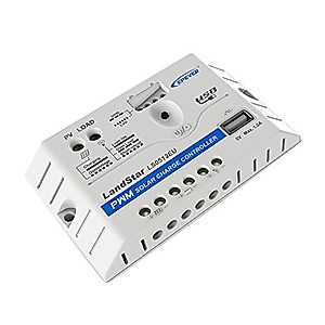 EPEVER Solar Charge Controller 5A 12V LS0512EU with USB Port 5VDC/1.2A Output PWM Regulator LED Indicator for Off Grid Solar Panel Battery Charging System (LS0512EU)