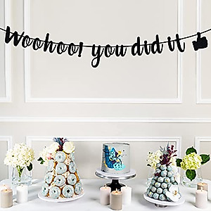 Woohoo you did it Banner, 2022 Senior High School Graduation Bunting Sign, Funny 2022 College University Graduation Party Decoration Supplies