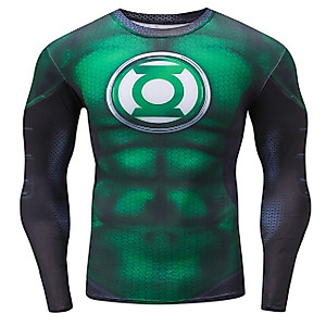 Red Plume Men’s 3D Printed Compression Long Sleeve T Shirts Top Tees (Leopard, XL)