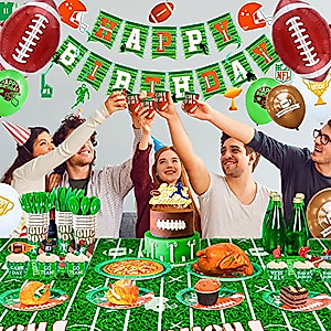 Football Birthday Party Supplies,168pcs Football Birthday Party Decorations&Tableware Set-Football Party Plates Napkins Cups Tablecloth Balloons Banner ect Football Theme Party Supplies for Boys Kids