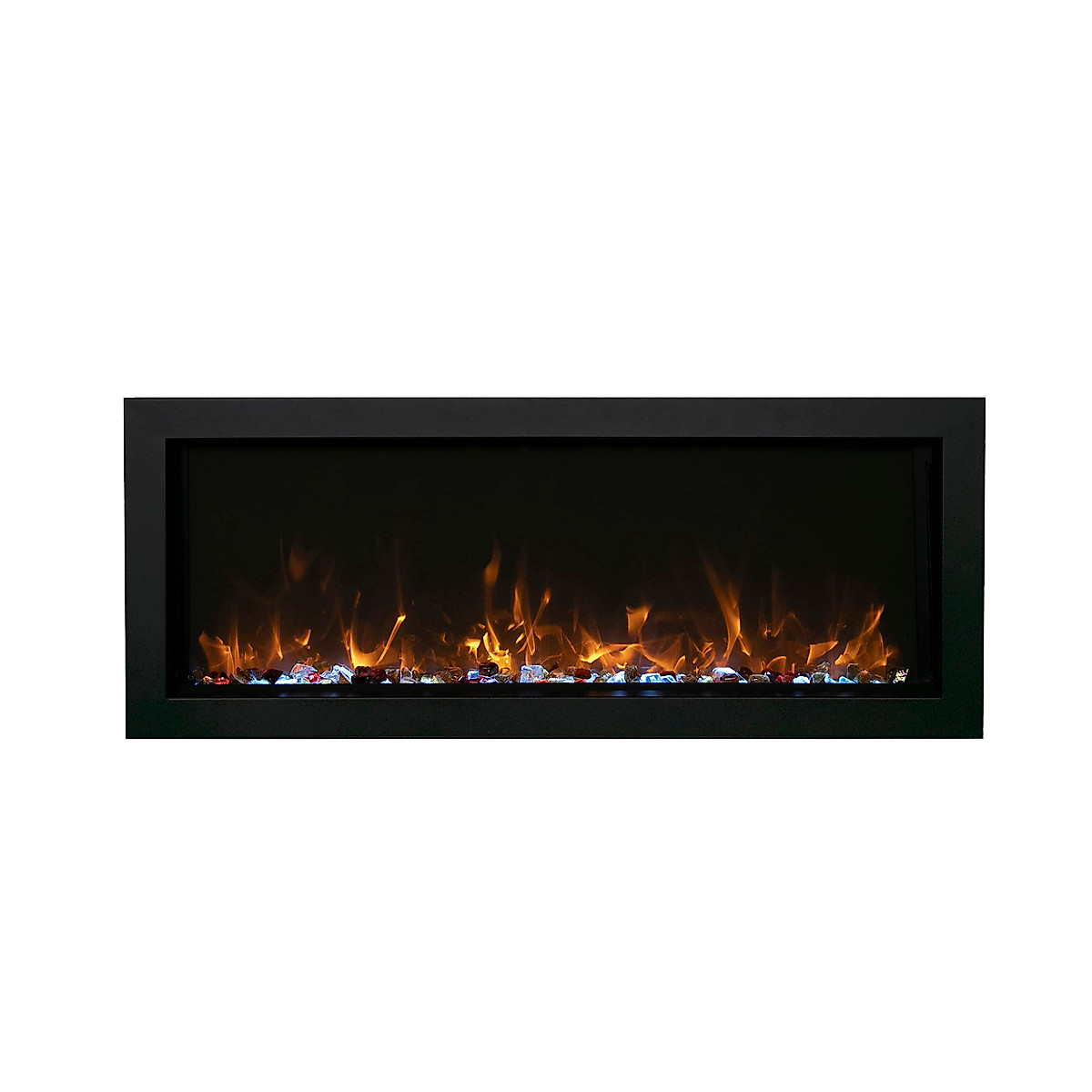 Amantii Panorama Indoor/Outdoor Extra Slim Built In Electric Fireplace (BI-40-XTRASLIM), 40-Inch