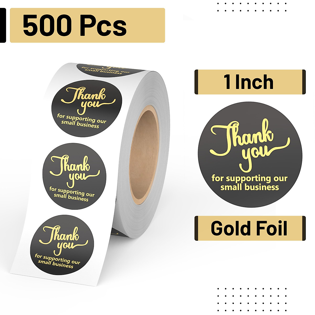 Mr. Pen- Thank You Stickers, 500 pcs, 1”, Thank You Stickers for Packaging, Black Thank You Stickers, Thank You Labels Stickers, Thank You Labels, Thank You Stickers Small Business, Packaging Stickers