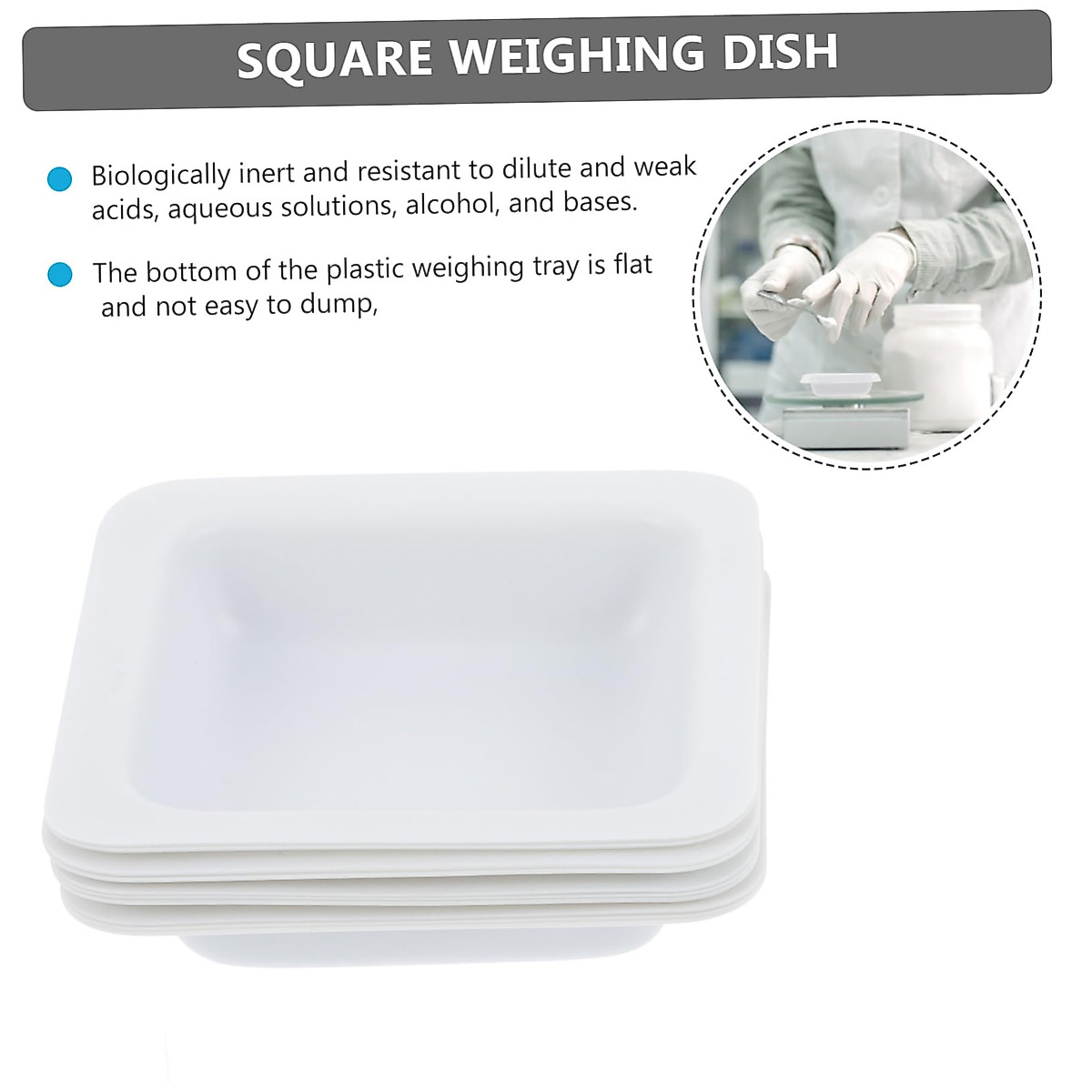 SOLUSTRE Lab Weighing Dishes Weighing Dish for Scale Biologically Inert Weighing Dishes 20pcs Square Weighing Boats Labs Weighing Dishes for Scale