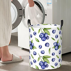 Large Laundry Basket - funny Blueberries Laundry Hamper, Hampers for Bedroom Aesthetic, Dirty Clothes Hamper