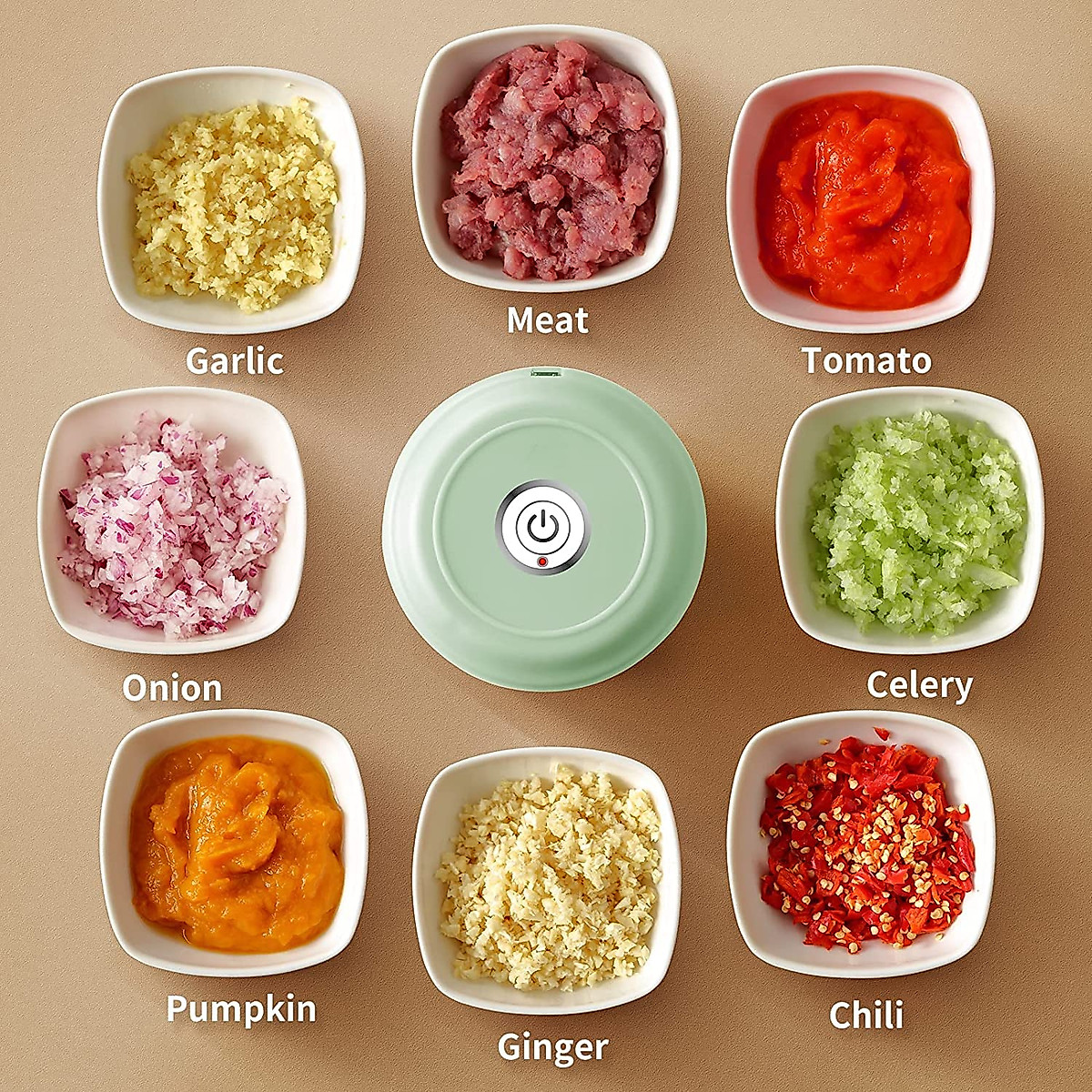 Electric Mini Food Chopper Small Food Processor with Spoon and Brush,Used for Onion Garlic Pepper Vegetable Meat Mincer/Grinder/Puree Food (pink)