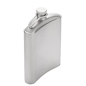 SILVERANT Titanium Hip Flask 220ml/7.74 fl oz, Ultralight Portable Leakproof Pocket Flask Flagon With Screw Cap Clip, Drawstring Cloth Case & Pouring Funnel