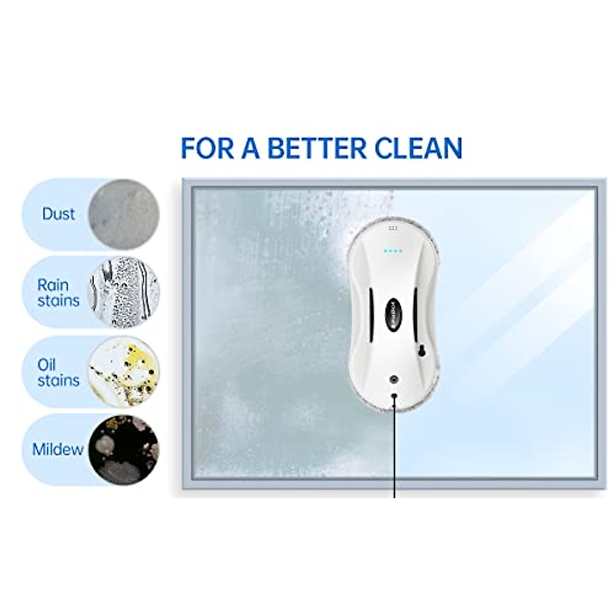 AlfaBot Window Cleaner Robot, X7 Smart Window Vacuum Cleaner with Automatic Water Spray, Glass Cleaning Robot for Interior/Exterior Highrise Windows