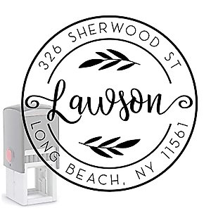 Custom Address Stamp Self-Inking Monogram Address Stamp Personalized Address Stamp 10+ Designs! (Round 6)