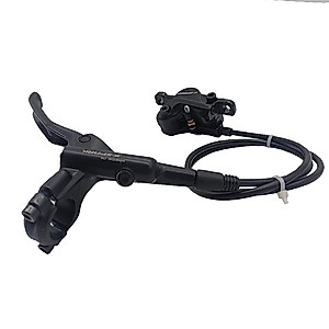 Mountain Bike Hydraulic Brake and Lever - Left Front 850mm Adapter Aluminum Alloy Hydraulic Bike Brakes, Post Mount, Resin Pads, Black