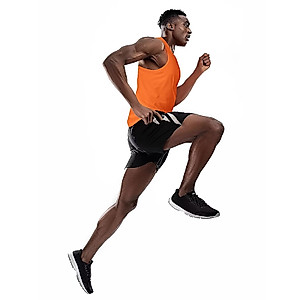 Zengjo Mens Running Tank Top(Orange,M)
