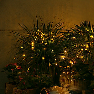 LALAPAO 2 Pack Solar String Lights 85ft 240 LED 8 Modes Solar Powered Outdoor Lighting Waterproof Christmas Fairy Lights for Xmas Tree Garden Homes Ambiance Wedding Lawn Party Decor (Warm White)