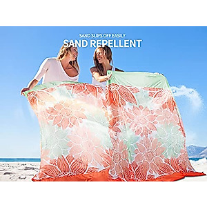 HIHOHO Beach Blanket Waterproof Sandproof Extra Large Beach Mat 79" X 83"/120"x108"for 1-8 Adults Quick Drying Durable Outdoor Picnic Mat for Beach Travel Camping Hiking