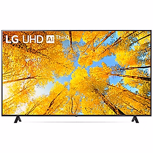 LG UQ7590PUB 43 Inch HDR 4K UHD Smart TV Bundle with Deco Gear 60W 2.0 Channel Soundbar, 37"-100" TV Wall Mount Bracket Bundle and 6-Outlet Surge Adapter