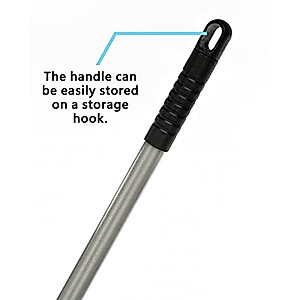 Alpine Industries Commercial Quick-Change Mop Handle - Professional Mopping Tube with Metal Gripper for Rags - Heavy Duty Stick & Mop Head Replacement Holder - Fiberglass (Pack of 3)