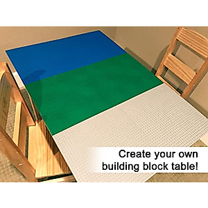 Apostrophe Games Building Blocks Base Plates Compatible with All Major Brands – 2 Pack, 10 x 10 Inches Baseplate for Building Bricks – Durable and Sturdy Baseplates (2X Green)