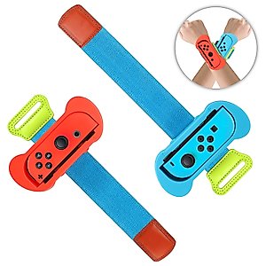 EEEKit Wrist Wraps for Just Dance 2024 2023 2022 2021, Elastic Wrist Bands for Nintendo Switch Joy-Con Controller, 2PCS