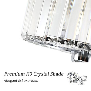 Ralbay Modern Crystal Glam Floor Lamp with Crystals, Bright Floor Lamp with Push Button(Bulb Excluded)
