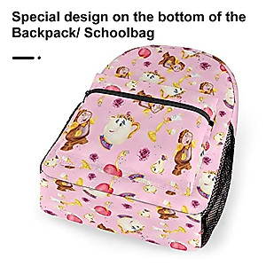 1itt1eHub Laptop Backpack Cartoon Boys Girls 17 Inch Large Capacity Bookbag Durable Daypack Bookbags Lightweight Portable Travel Bag for School College Outdoor Sports Pink